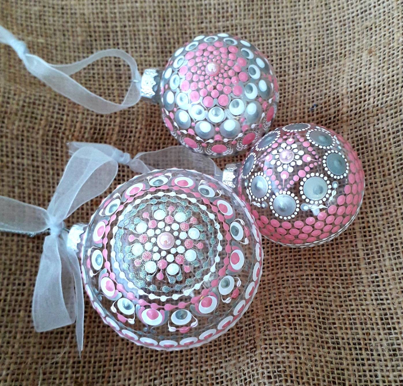 Set of 3 Includes 1 Large and 2 Medium Size Baubles. Hand - Etsy UK