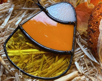 Stained Glass Halloween Candy Corn Suncatcher Ornament Window Decor - Etsy