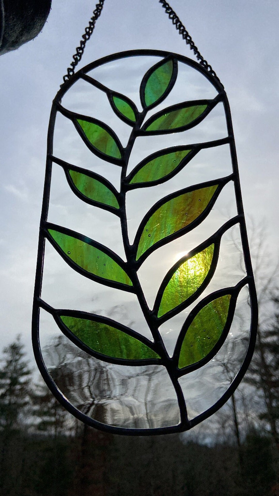 Stained Glass Fern Suncatcher Panel - Etsy