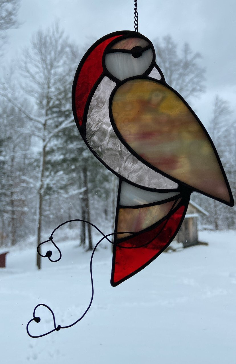 Stained Glass Lovebird Suncatcher - Etsy