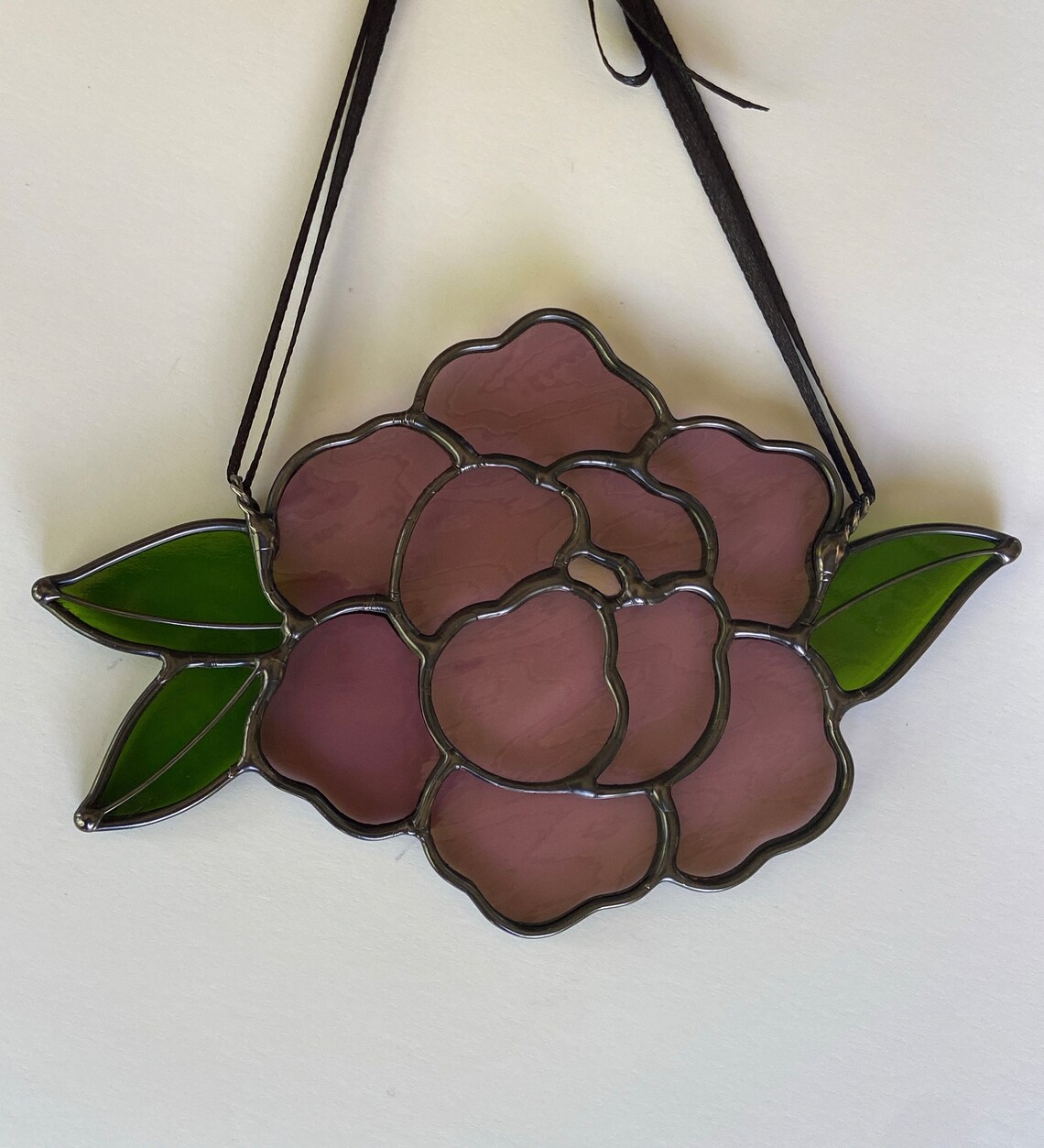 Stained Glass Peony Suncatcher - Etsy