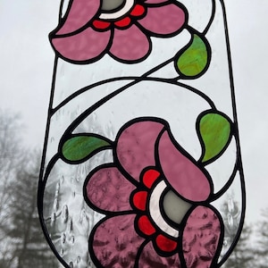 Stained Glass Flower Panel - Etsy