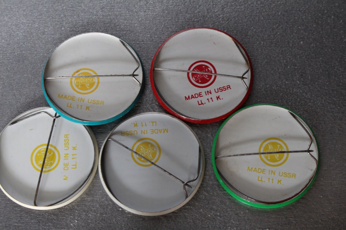 Set of 5 Soviet Tin Pins, Vintage Children Badges, Vintage Animal ...