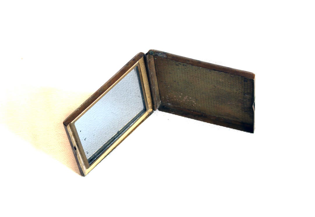 Vintage Mirror, Compact Mirror, Metal Case Pocket Mirror, Purse Makeup ...