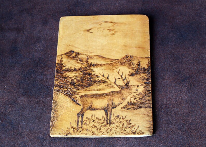 Wood Burned Elk Plaque, Moose Wall Hanging, Hand Made Deer Plaque ...
