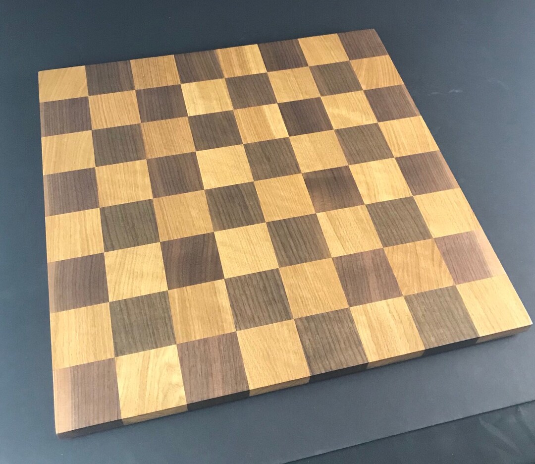 Regulation Size 18 Inch Chess Board Made of Oak and Walnut Woods Solid ...