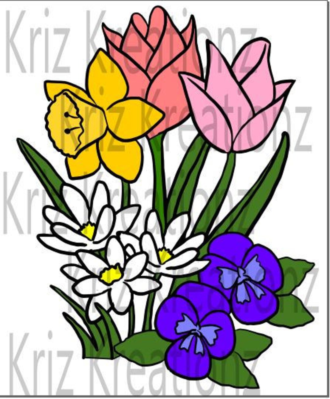 Spring Flowers SVG Cut File - Etsy