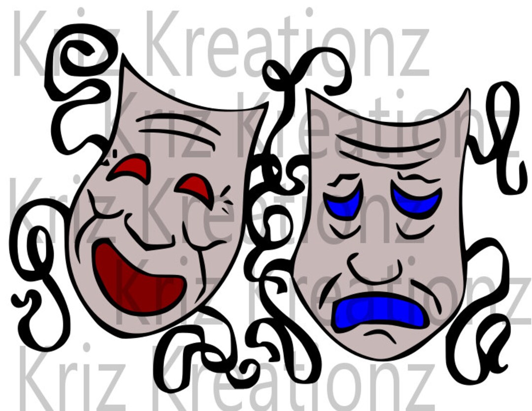 Comedy and Tragedy Mask SVG Cut File - Etsy