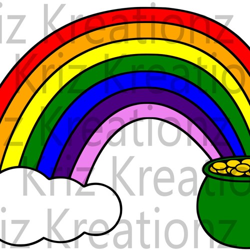 Pot of Gold With Rainbow SVG Cut File - Etsy