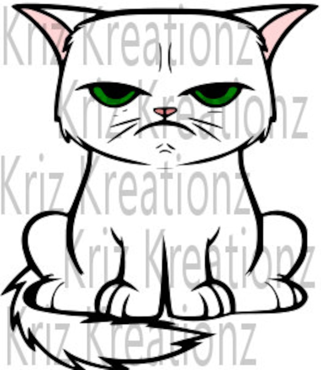 Grumpy Kitty Svg Cut File - Etsy