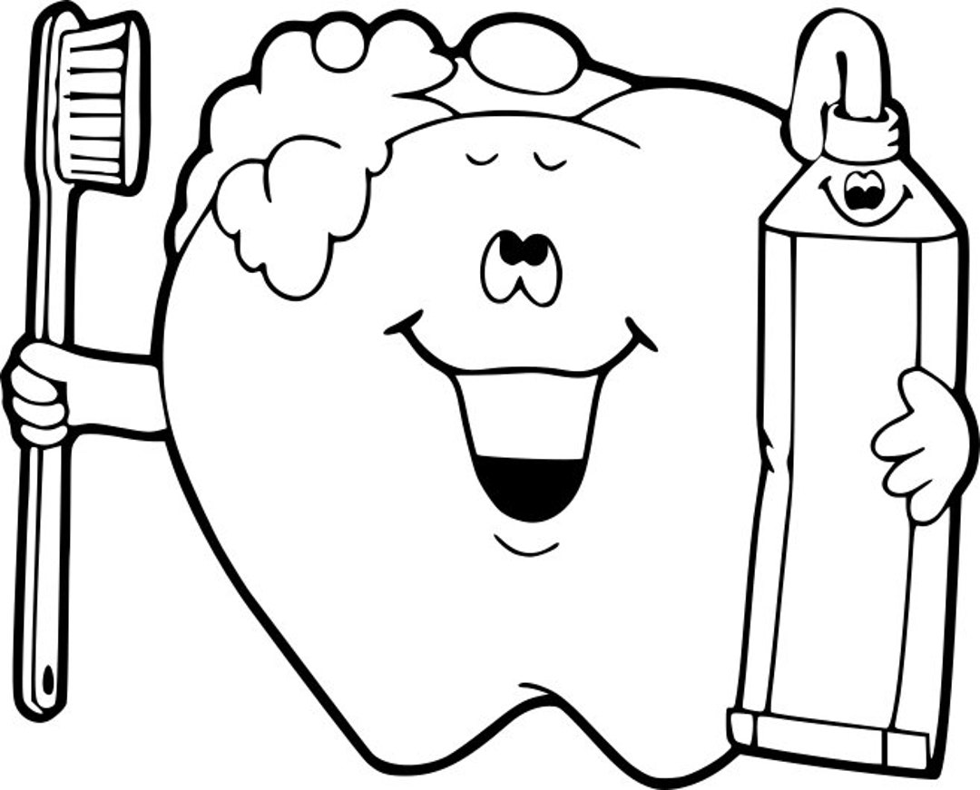 Mr. Tooth Outlined SVG Cut File - Etsy