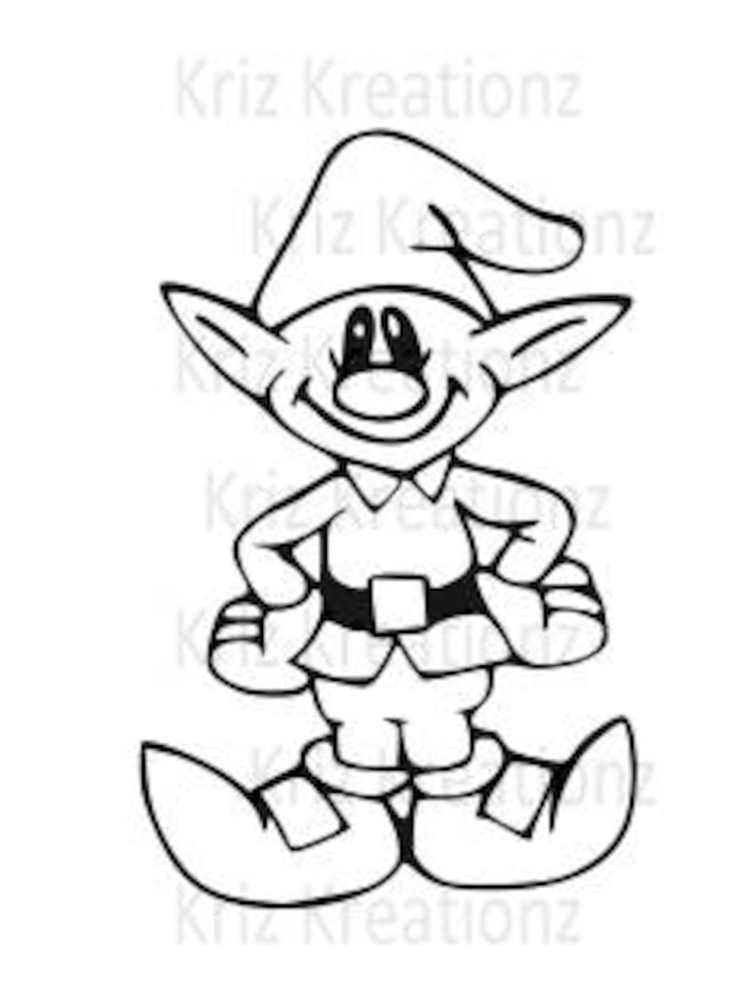Santa's Elf Outline SVG Cut File - Etsy