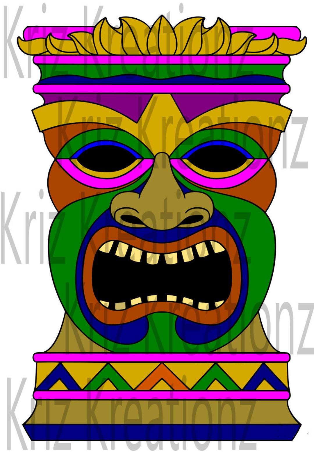 Tiki Statue SVG Cut File - Etsy