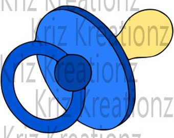 Baby Pacifier Shower Binky Bobo VECTOR Gender Reveal Birthday Cartoon ...