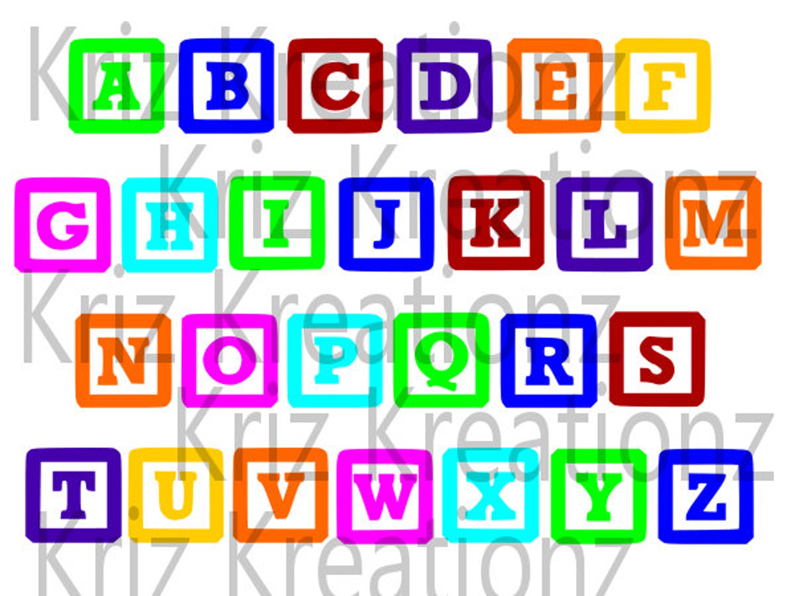 Alphabet Building Block SVG Cut File Includes 2 Files One With Rounded ...