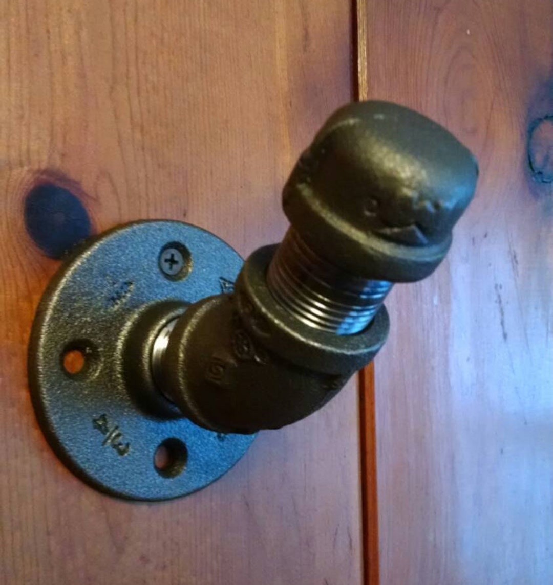 Rustic Pipe Angled Wall Hooks - Etsy