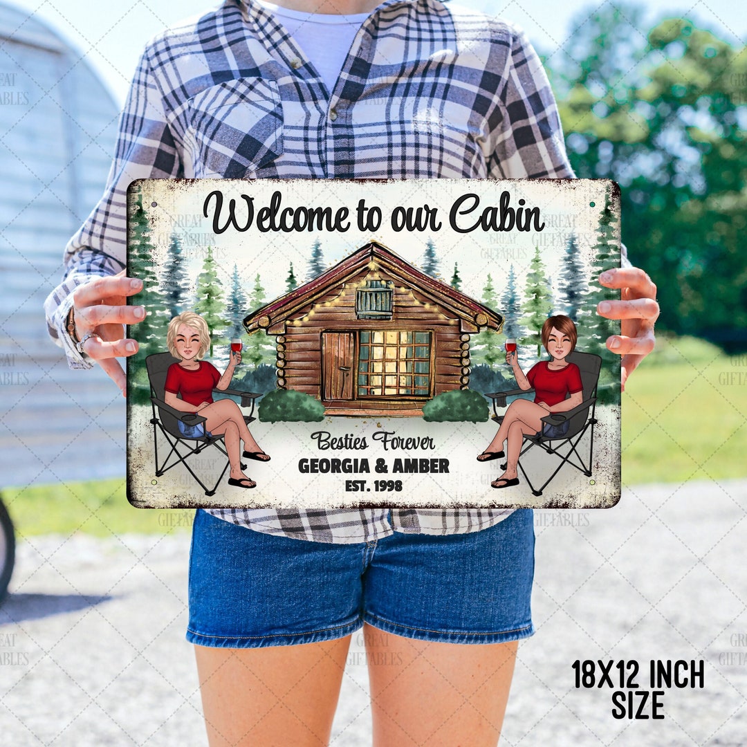 Welcome to Our Cabin Sign, Ladies Glamping Trip, Womens Camping ...