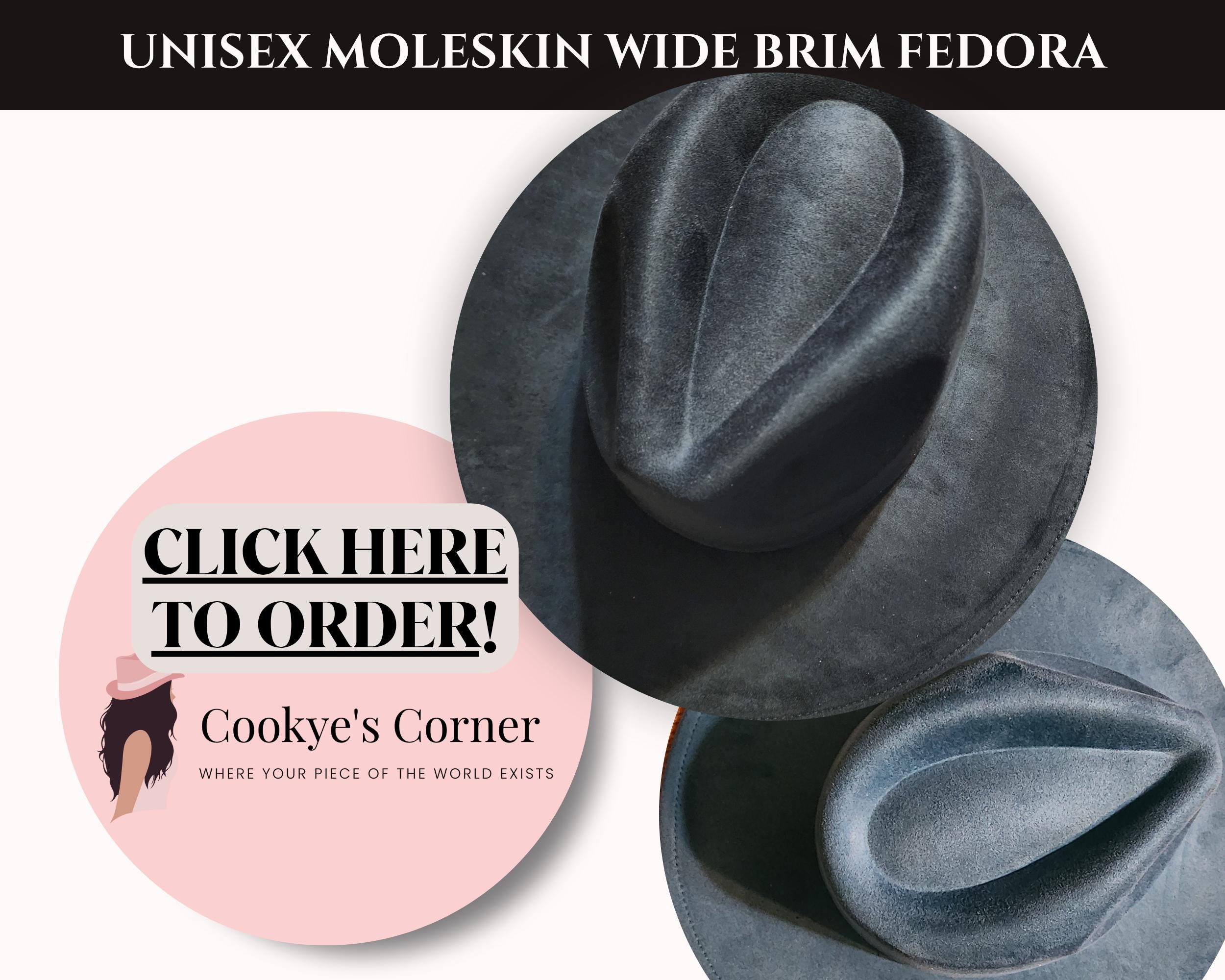 Cream Fedora Hat – Wide Brim Moleskin Style, Unisex Gift Hat With ...