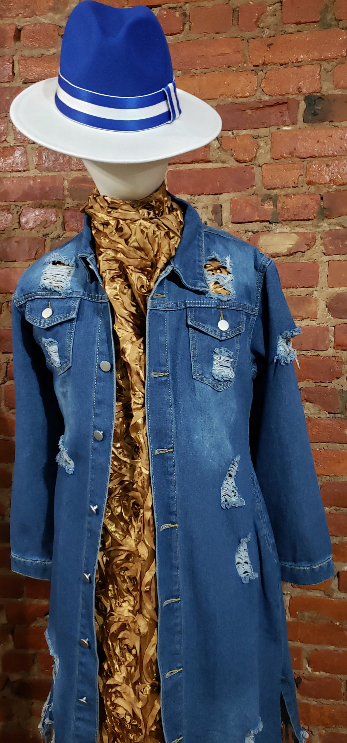 Distressed Frayed Denim Duster Distressed Denim Jacket Dress - Etsy
