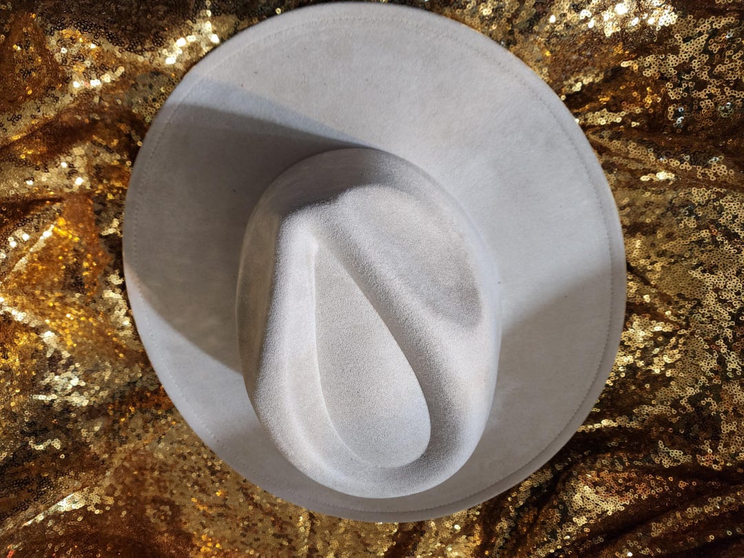 Cream Fedora Hat – Wide Brim Moleskin Style, Unisex Gift Hat With ...