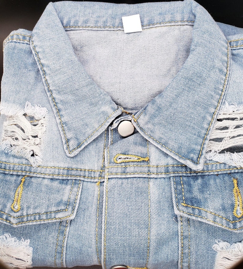 Light Blue Distressed Frayed Denim Duster Distressed Denim Jacket Dress ...