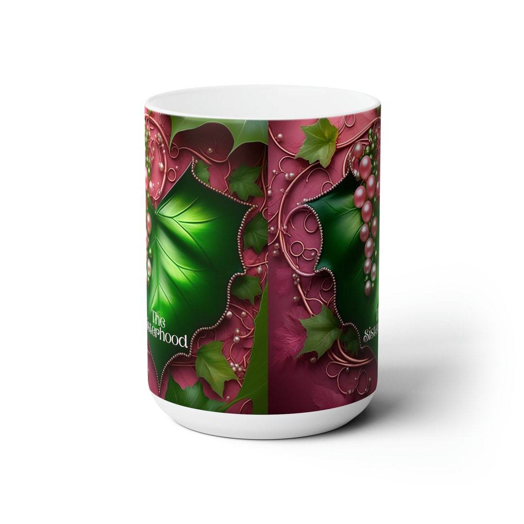 Ivy Leaf Pearl Mug | Soror Gift Ceramic Mug 15oz - Etsy