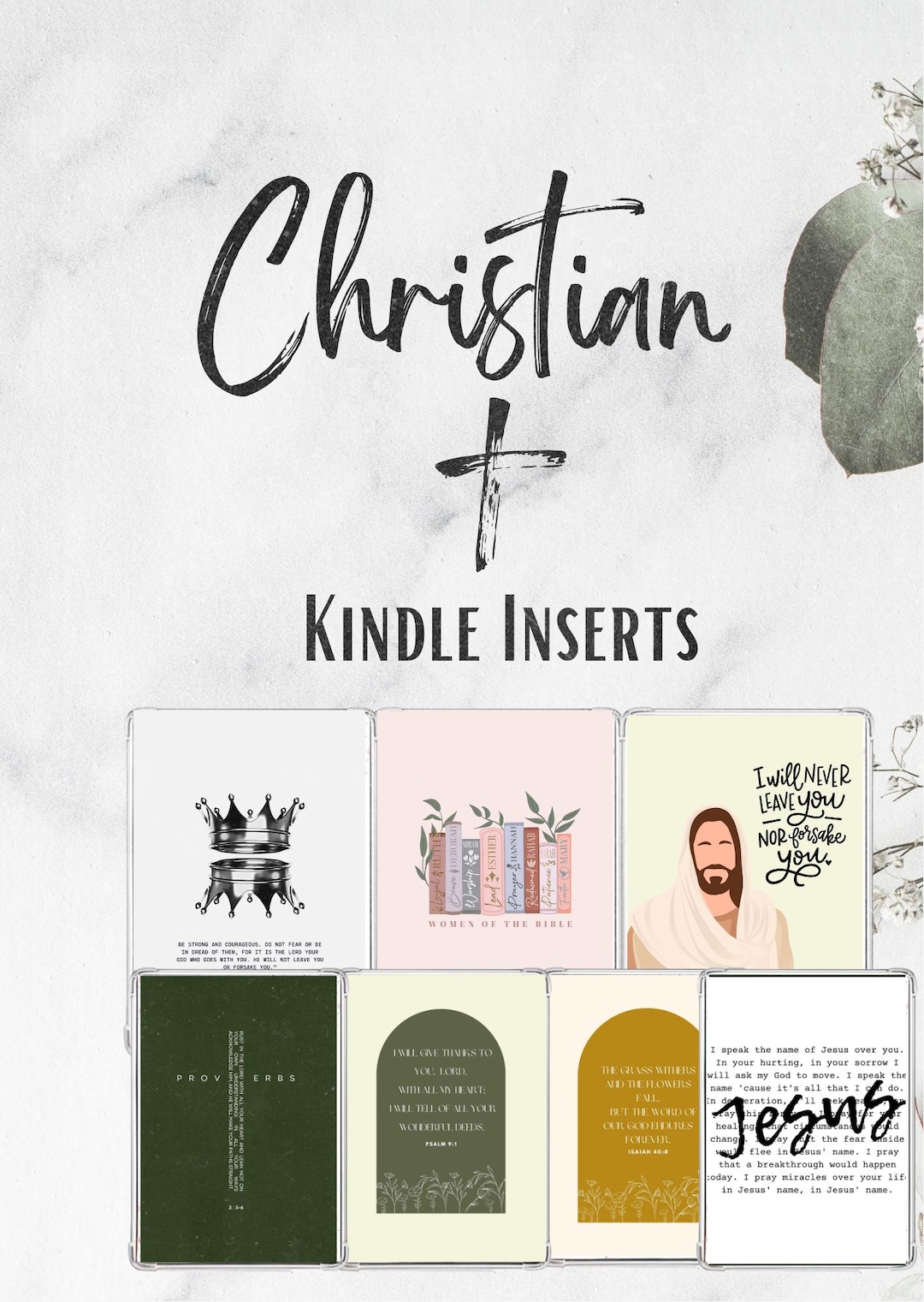 Christian Kindle Inserts | Laminated Kindle Inserts | Bookish Gift ...