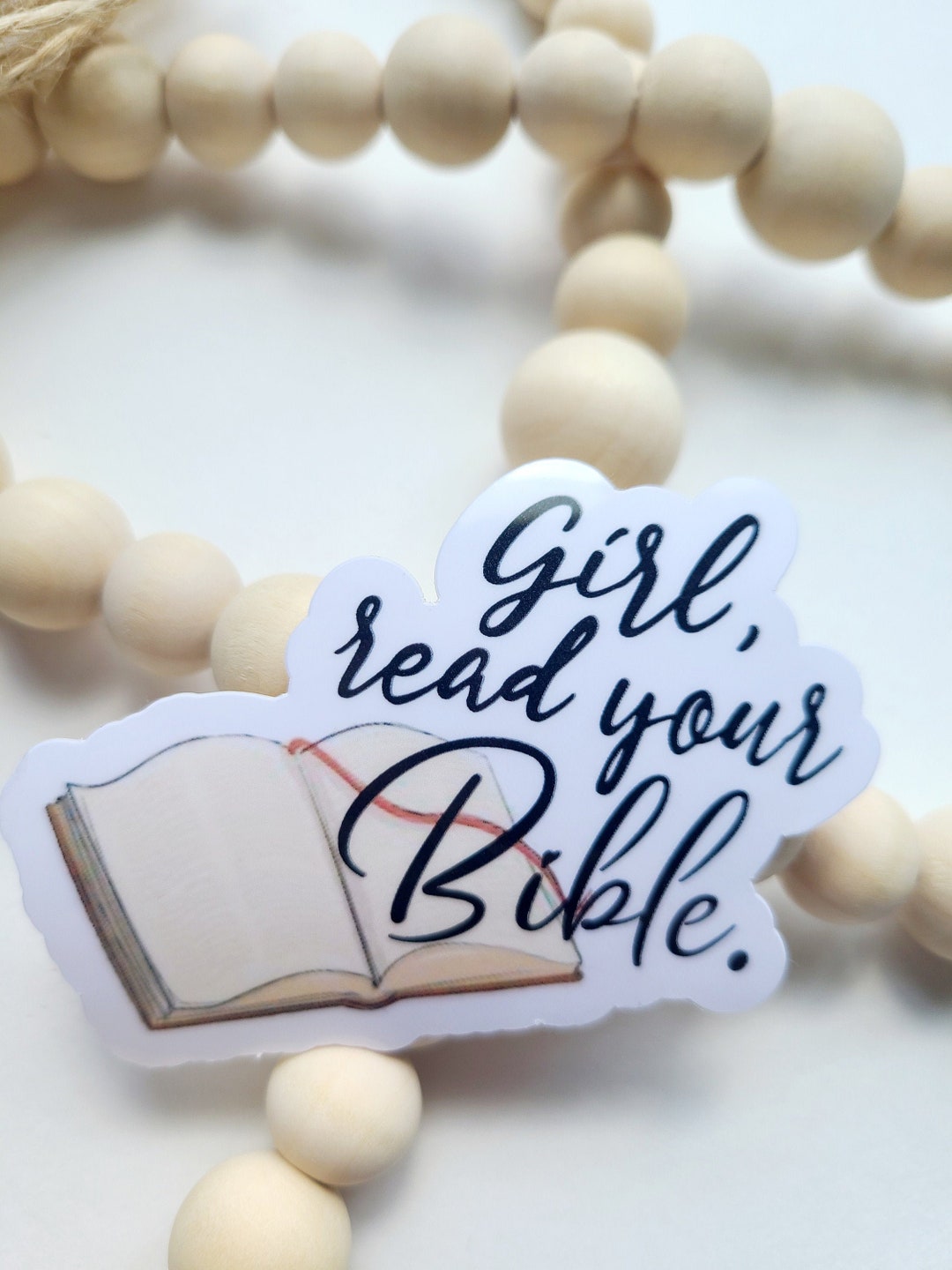 Girl Read Your Bible Sticker, Bible Sticker, Christian Sticker, Faith ...