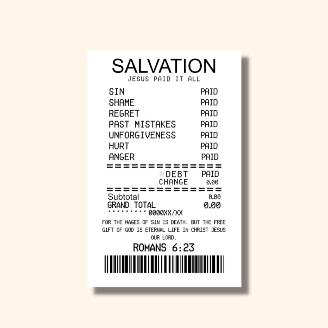 Salvation Sticker, Jesus Paid It All Sticker, Faith Based, Bible Verse ...