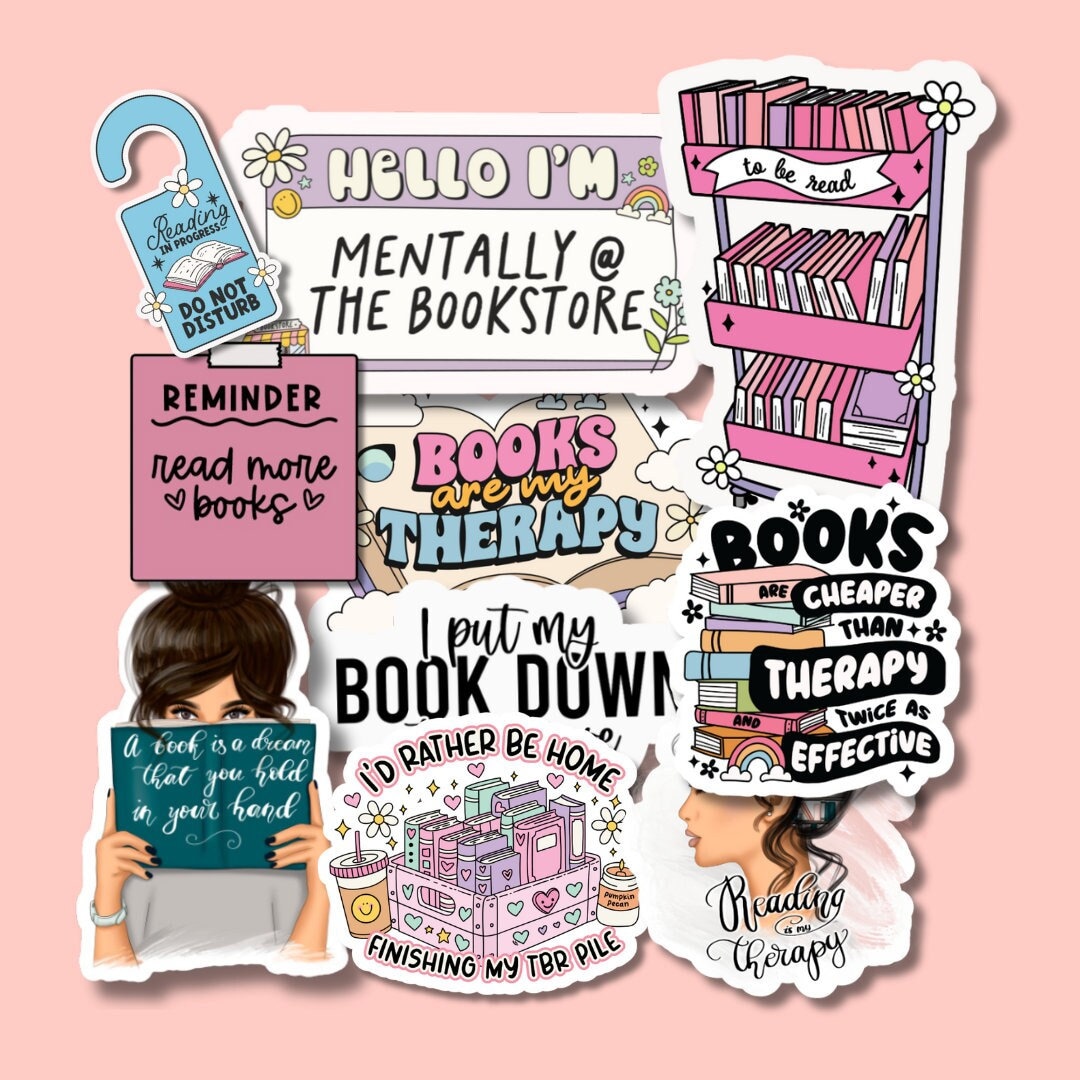 Book Random Sticker Pack, Reading Stickers, Reading Sticker Pack ...