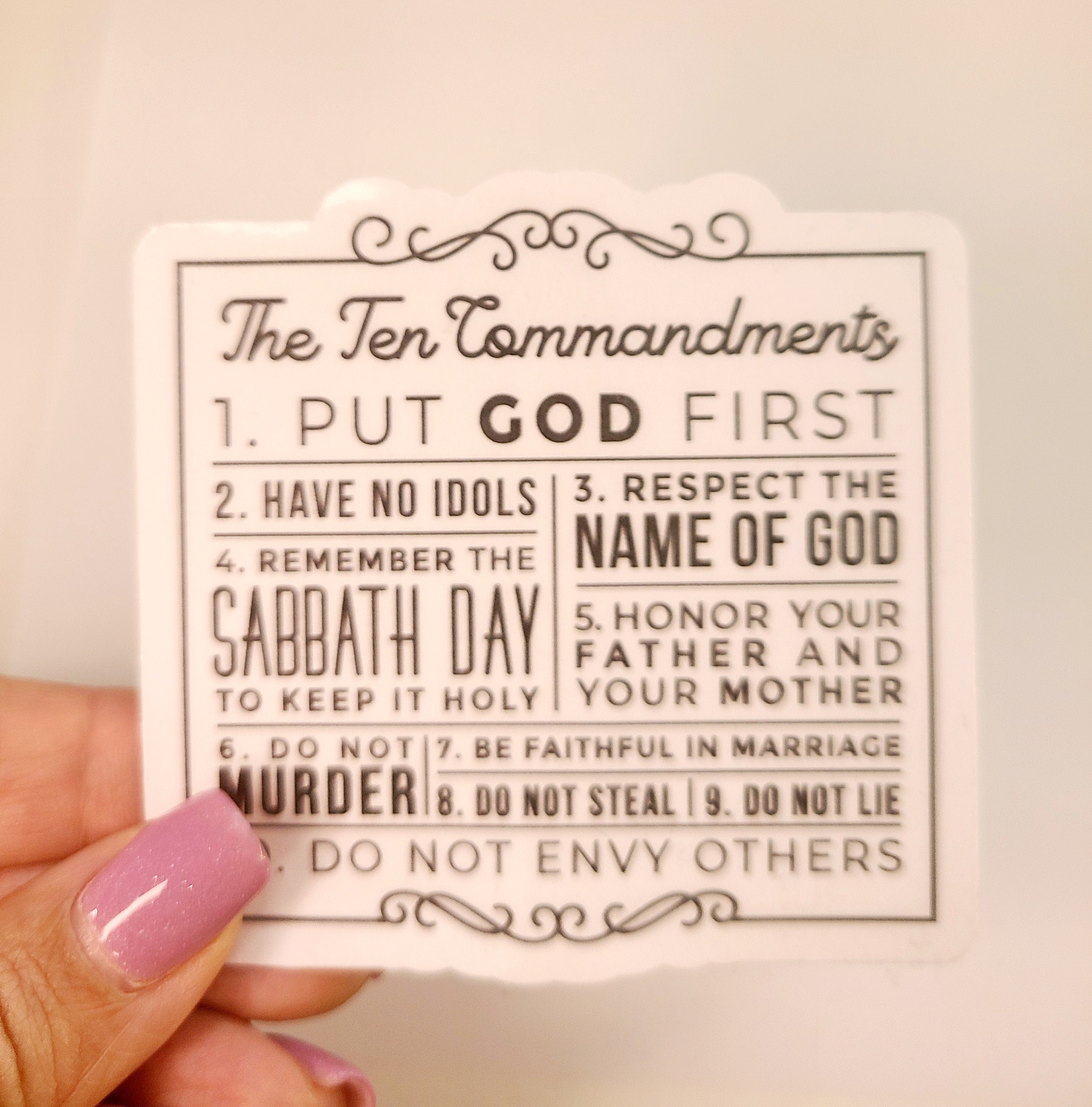 Ten Commandments Sticker Christian Sticker Faith Sticker - Etsy