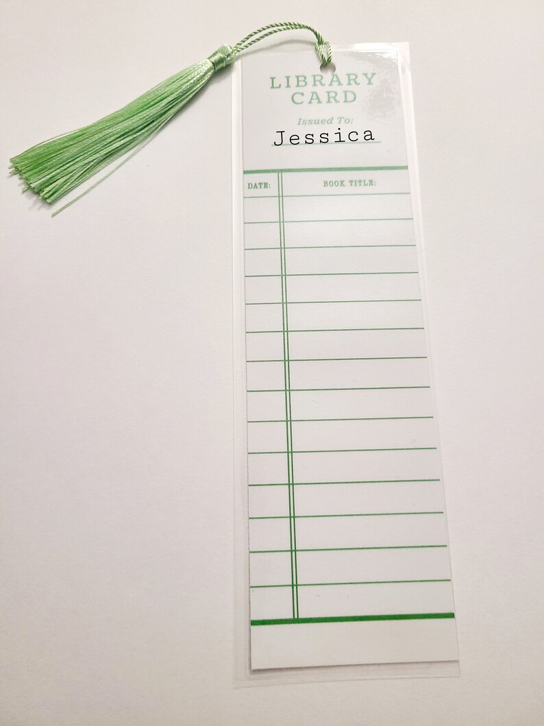 Library Card Bookmark, Library Card, for Book Lovers, Gift for Book ...