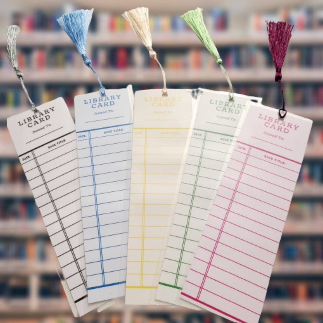 Library Card Bookmark, Library Card, for Book Lovers, Gift for Book ...