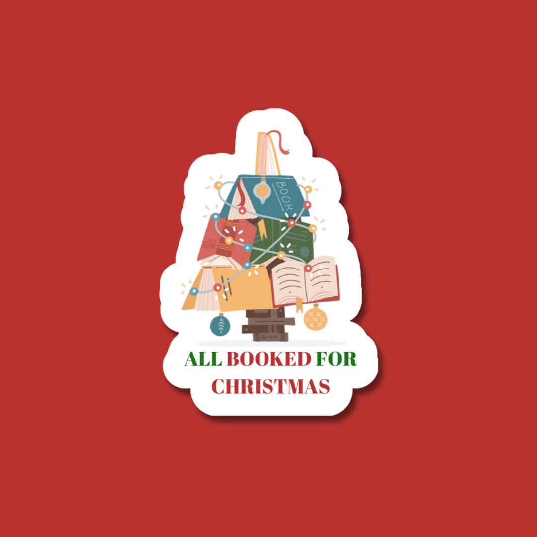 All Booked for Christmas Sticker Book Sticker Bookworm - Etsy