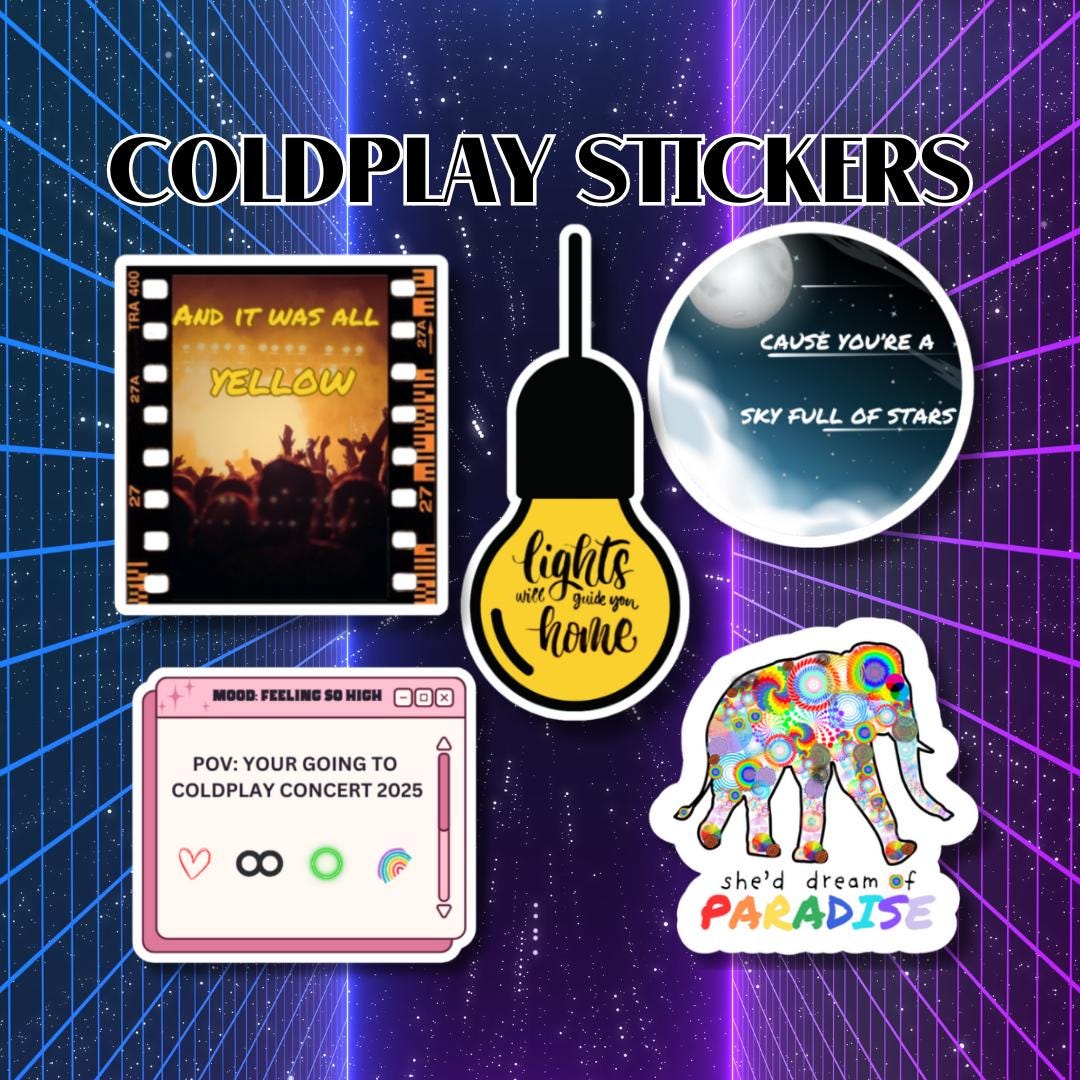 Coldplay Stickers, It Was All Yellow Stickers, Lyric Stickers, Lights ...