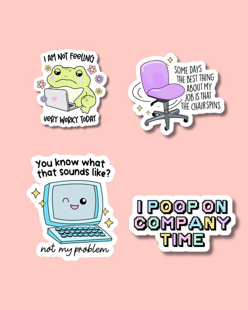 Work Sticker Pack, Sarcastic Work Stickers, Funny Stickers, Funny Work ...