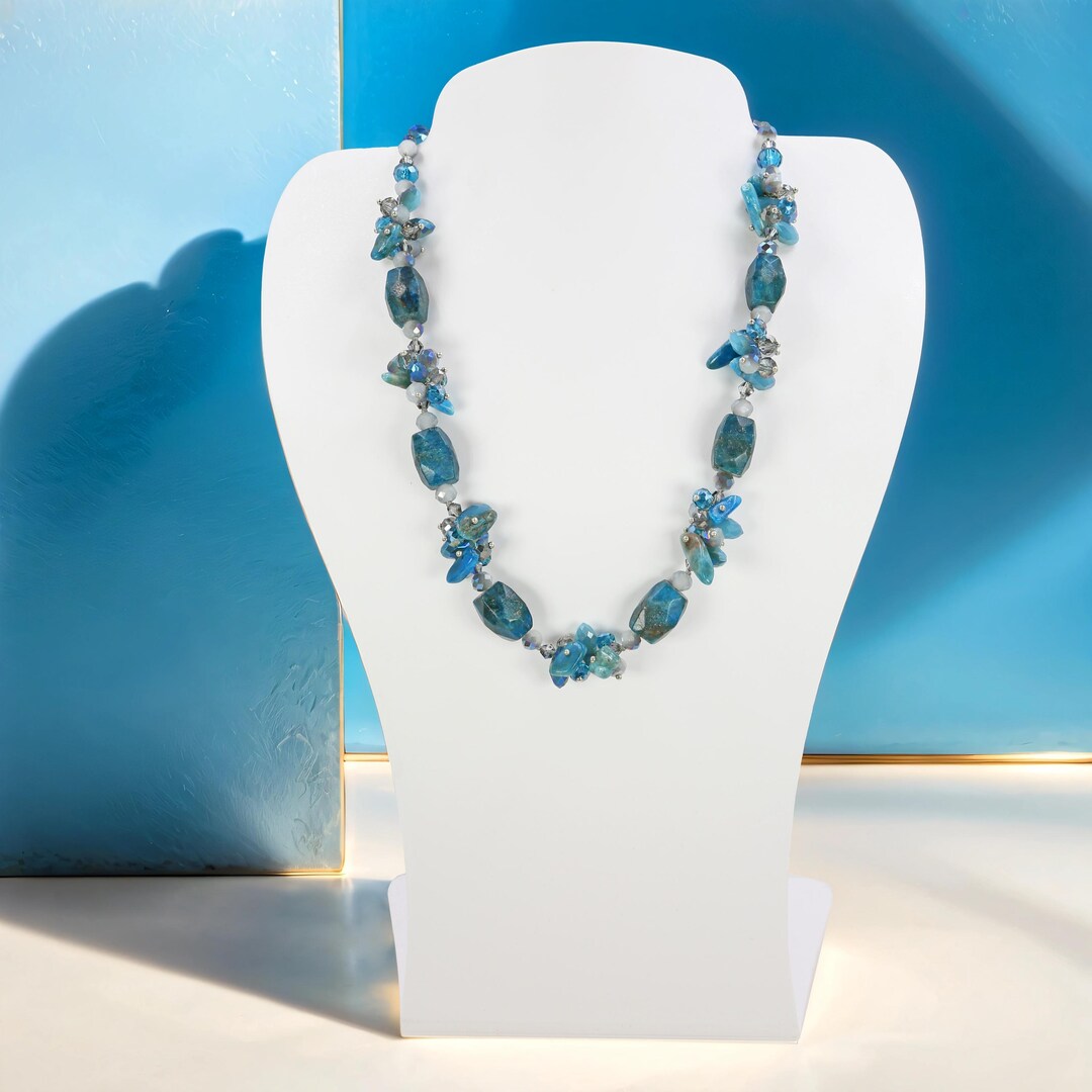 Natural Apatite Mix Statement Necklace. - Etsy