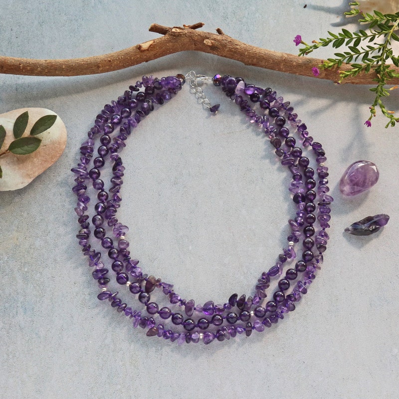 Purple Necklace - Etsy