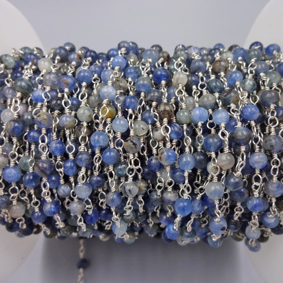 2FT 4MM Polished Kyanite Silver Color Chain. Wire Wrapping | Etsy