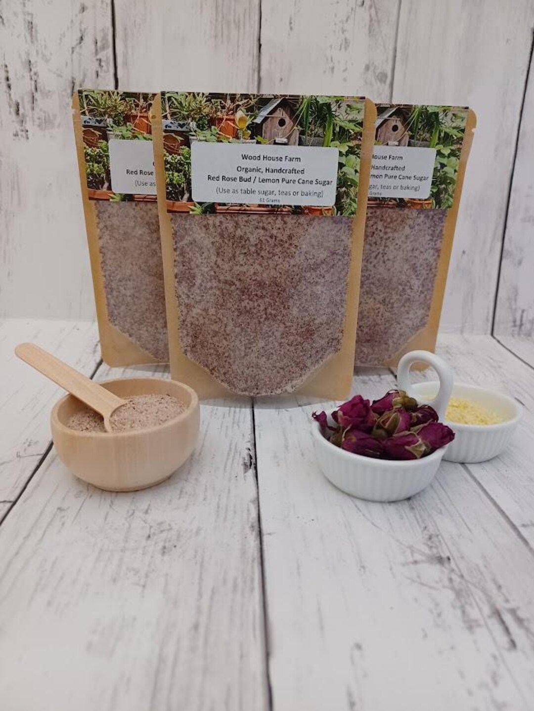 Red Rose Bud Lemon Pure Cane Sugar Organic, Infused Table Sugar, Sugars ...