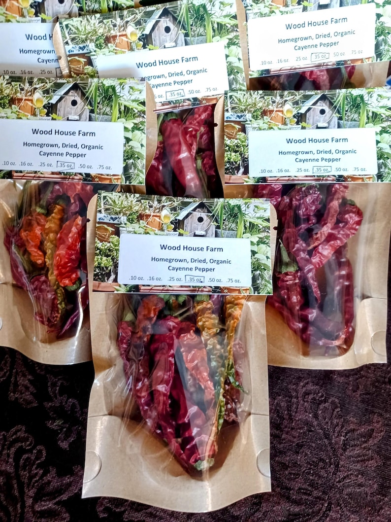 Cayenne Hot Peppers Organic, Dried, Great for Cooking or Apothecary ...
