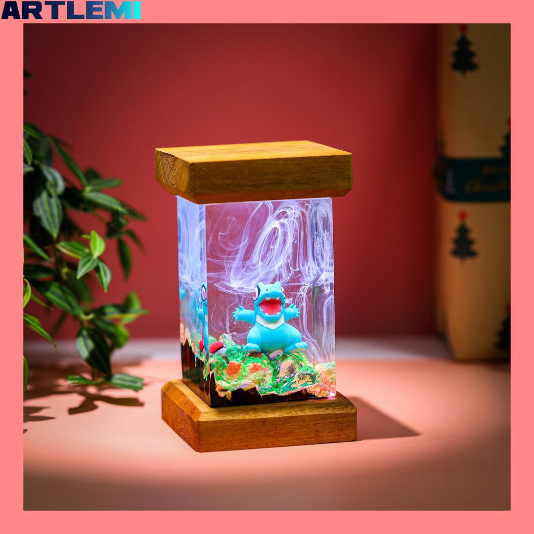 Poli,whirl and S,kitty PO.KEM,ON Epoxy Lamp Custom Pok.emo,n Resin Lamp ...