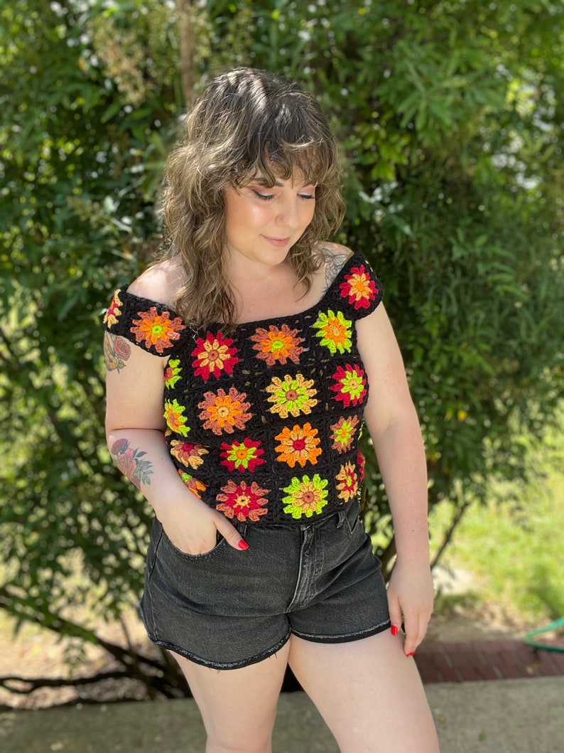 Mini Granny Square Top - Crochet Pattern PDF - Etsy