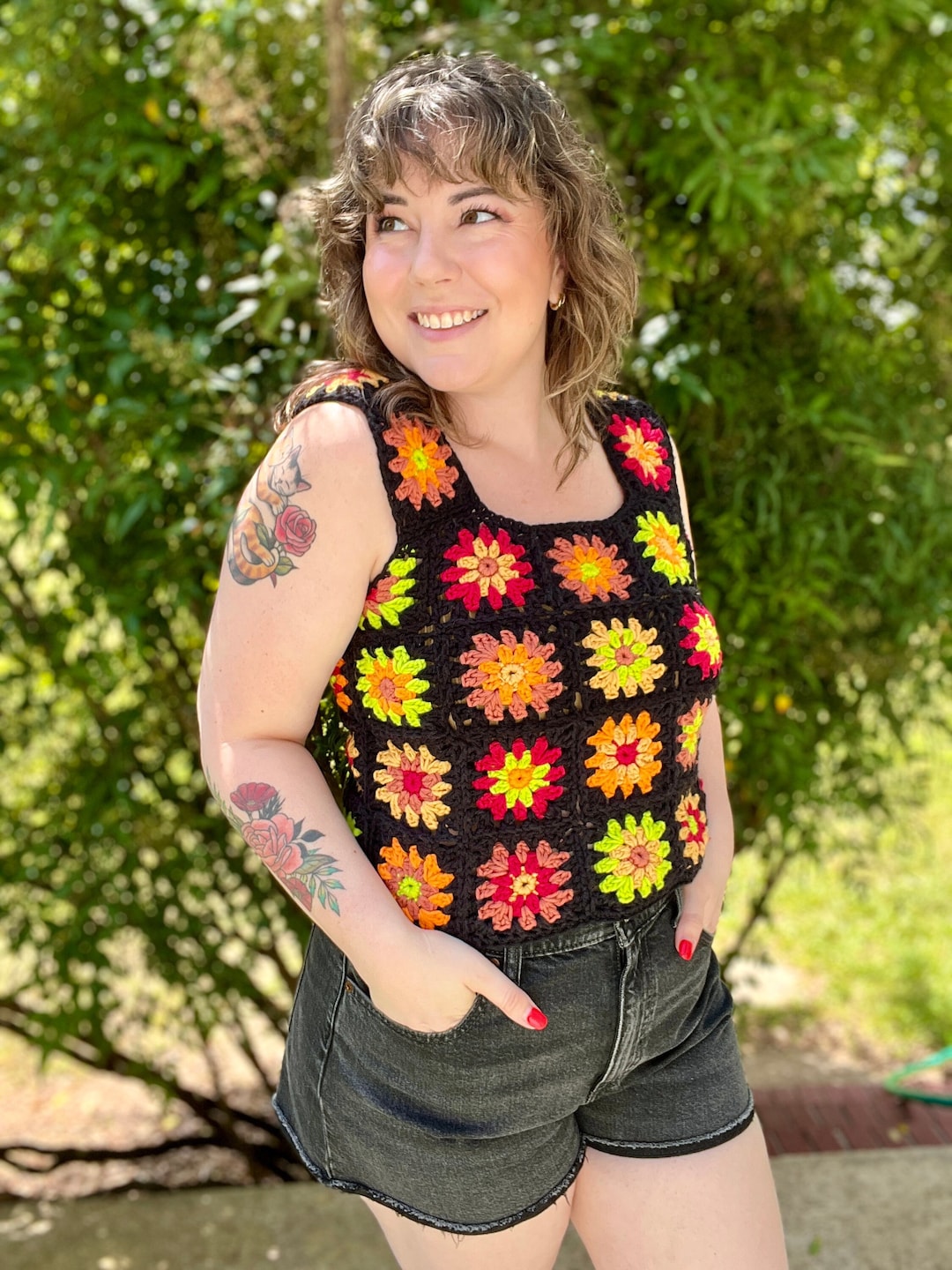 Mini Granny Square Top - Crochet Pattern PDF - Etsy