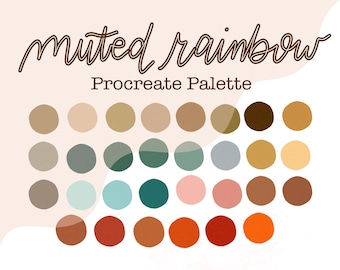 Muted Rainbow Color Palette | Etsy