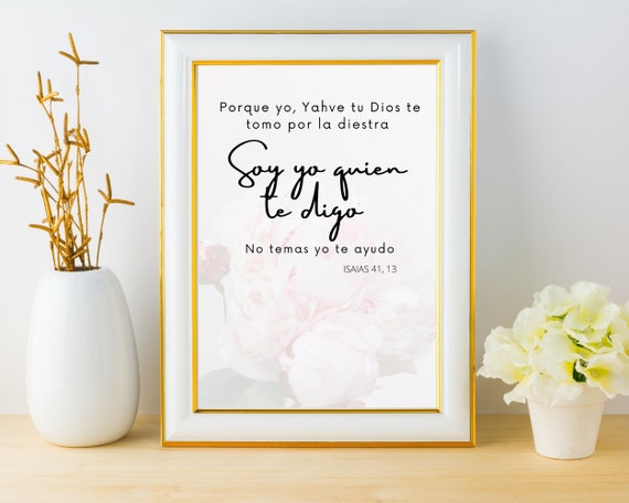 Spanish Bible Verse Print Printable Spanish Wall Art Home | Etsy