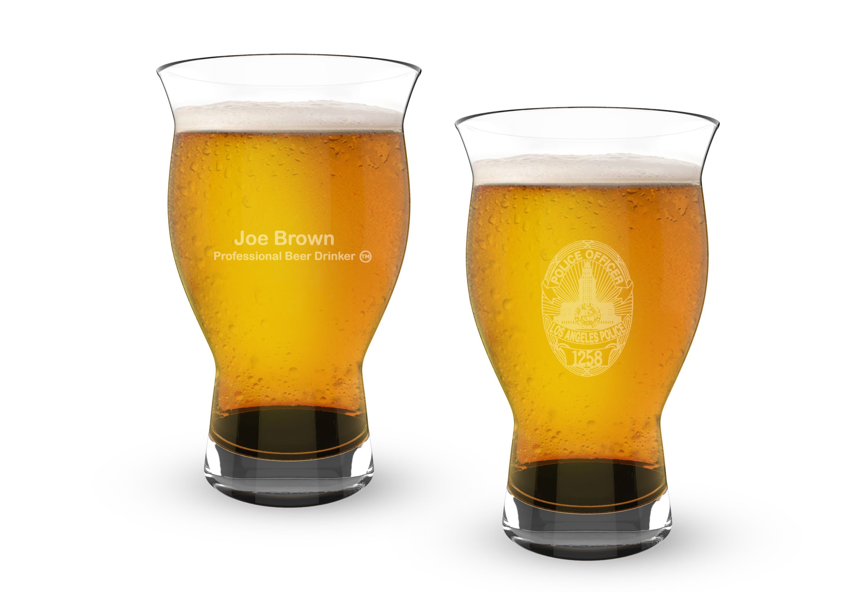 LAPD Personalized Beer Glass With Shield Number and Name - Etsy