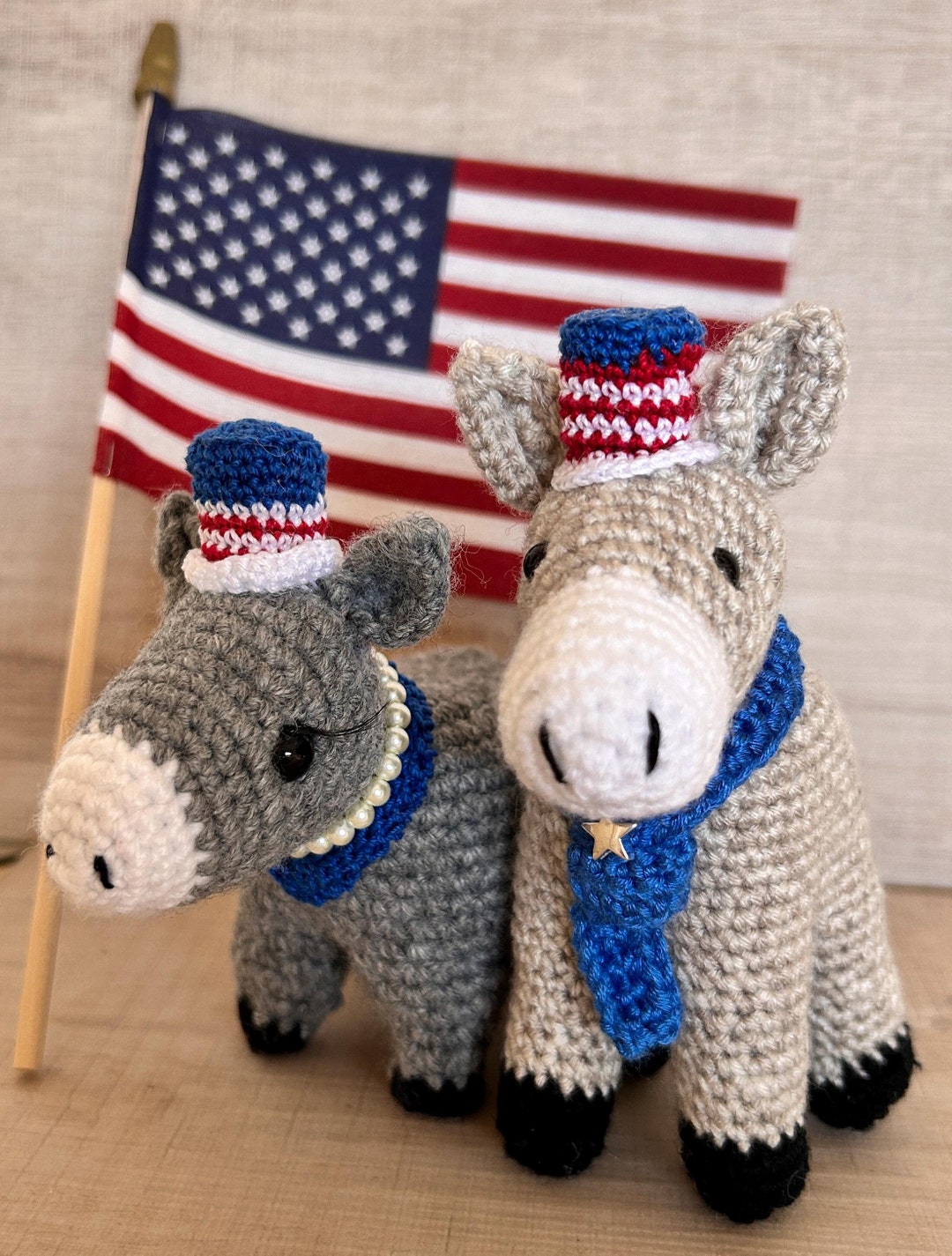 2024 Presidential Election Donkey/elephant Crochet - Etsy