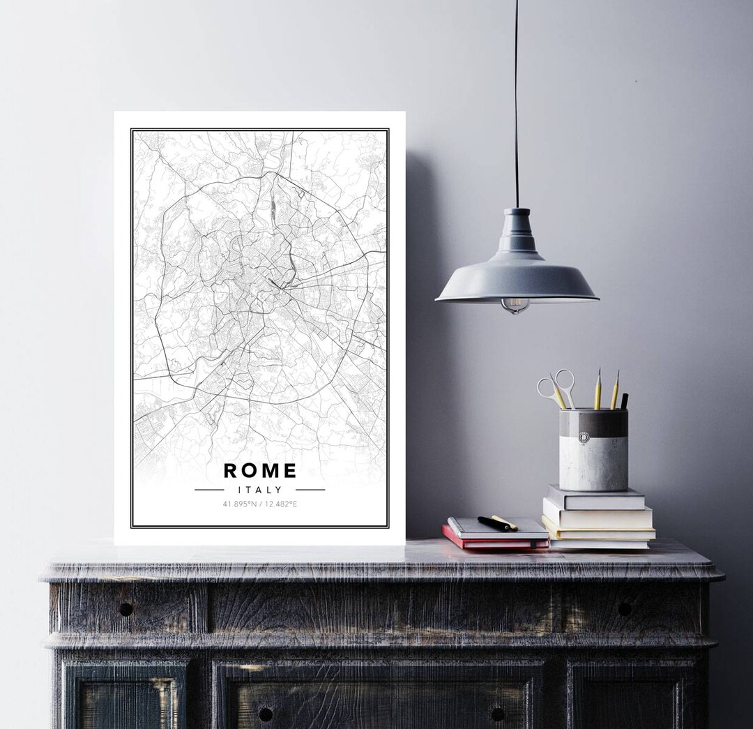 Rome Map Ultradefinition Graphic Print - Etsy