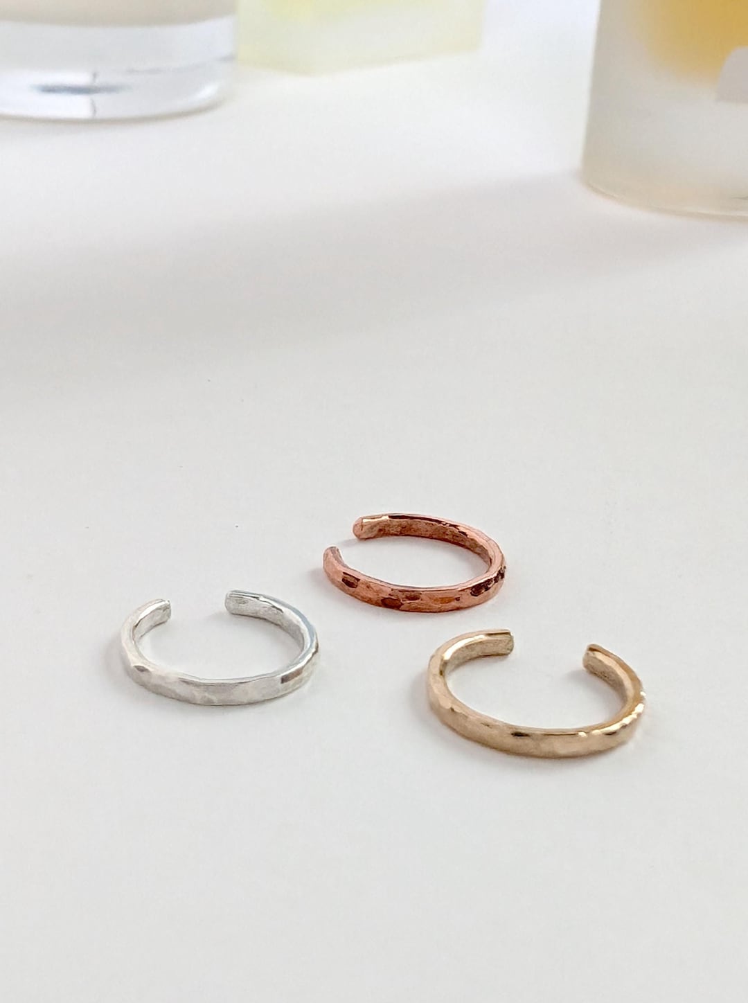 Textured Sterling Silver Ear Cuff: Minimalist No-piercing Cartilage ...